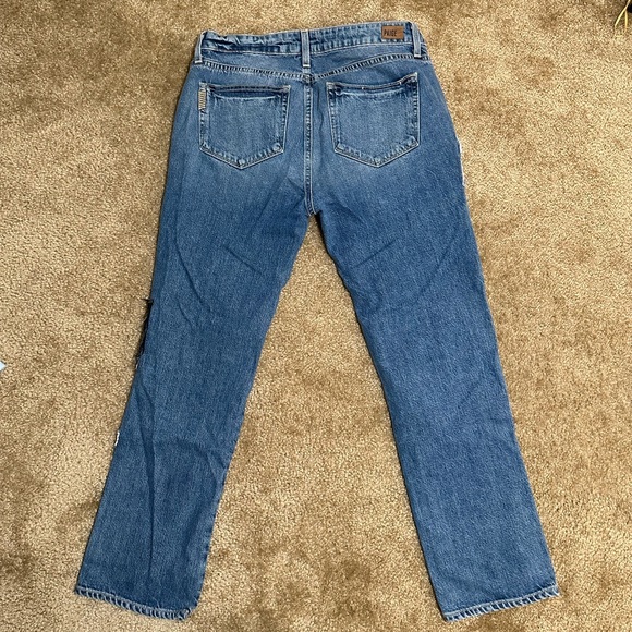 PAIGE | Jeans | Straight Leg Paige Jeans With Patch Work | Poshmark